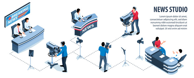 News studio compositions set Royalty Free Vector Image