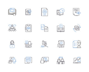 Presentation outline icons collection Royalty Free Vector