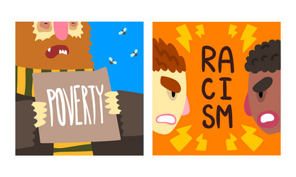 Social problem poster with harmful indifference Vector Image