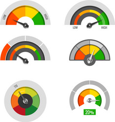 Low medium and high gauges Royalty Free Vector Image