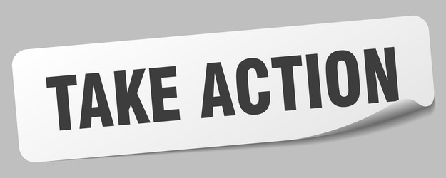 Action required sticker label Royalty Free Vector Image