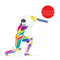 Creative cricket player banner design Royalty Free Vector