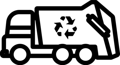 Garbage car with recycle icon Royalty Free Vector Image