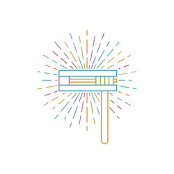 Purim grogger in linear style coloring page Vector Image