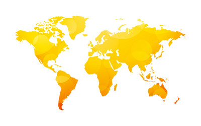 Yellow world map Royalty Free Vector Image - VectorStock