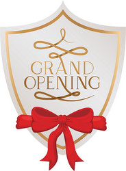 Grand opening label isolated icon Royalty Free Vector Image