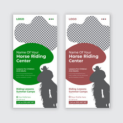 Horse riding dl flyer poster leaflet rack card Vector Image