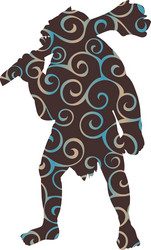 Cyclops silhouette monster villain fantasy Vector Image