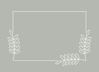 Plant branch in a rectangular frame with place Vector Image
