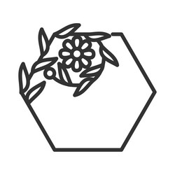 Blank floral frame logo template icon brand Vector Image