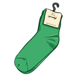 Cartoon - new socks with paper label Royalty Free Vector