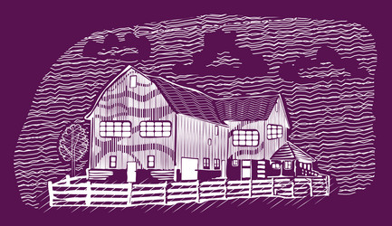 Countryside landscape composition drawing Vector Image