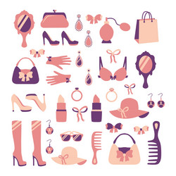Shopping clothing icons set Royalty Free Vector Image