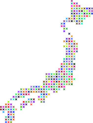 Japan Pixel Map Vector Images (over 140)