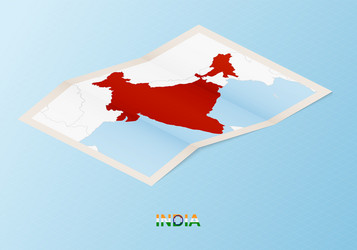 India map folded paper Royalty Free Vector Image