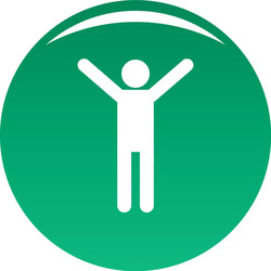 Stick figure stickman icon green Royalty Free Vector Image