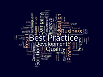 Word cloud background concept for best practice Vector Image