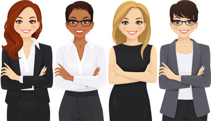 Business woman team set Royalty Free Vector Image