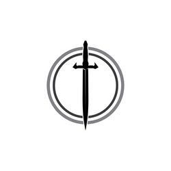 Cross swords saber and blade logo icon flat Vector Image