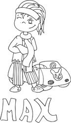 Simple outline drawing for coloring Royalty Free Vector