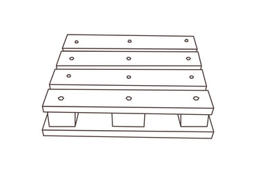 Outline icon of wood pallet from top view Vector Image