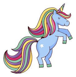 Cartoon rainbow unicorn horse Royalty Free Vector Image