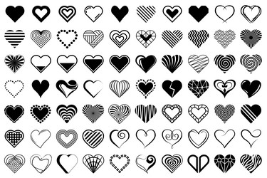 Black and White Heart Shapes Vector Images (over 140,000)
