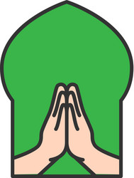 Islam forgive hand symbol simple monoline icon Vector Image