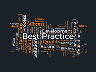 Word cloud background concept for best practice Vector Image