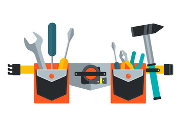 Belt with tools conceptual image tools Royalty Free Vector