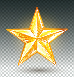 Golden star and isolated transparent background Vector Image