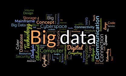 Word cloud background concept for big data Vector Image