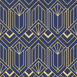 Abstract art deco seamless luxury blue background Vector Image