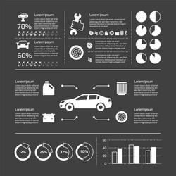 Car service repair infographics Royalty Free Vector Image