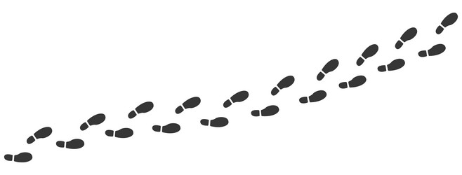 Footprint trail walking steps path hiking legs Vector Image