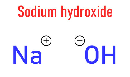Sodium hydroxide skeletal formula Royalty Free Vector Image