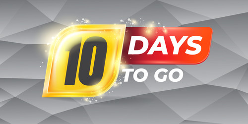Ten days to go countdown grey modern horizontal Vector Image
