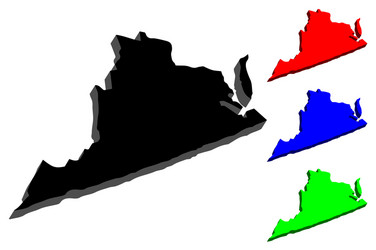 Virginia silhouette map Royalty Free Vector Image