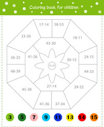 Mathematical coloring book for children addition Vector Image