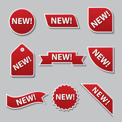 New badges and stickers Royalty Free Vector Image