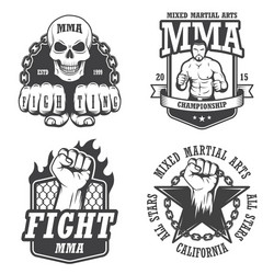 Fight academy mma emblems Royalty Free Vector Image