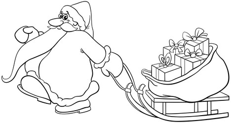 Santa Clipart Black And White