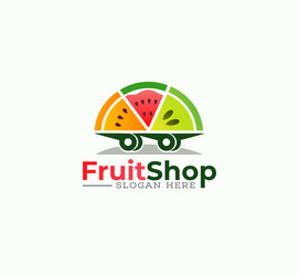 Fruits shop logo design Royalty Free Vector Image
