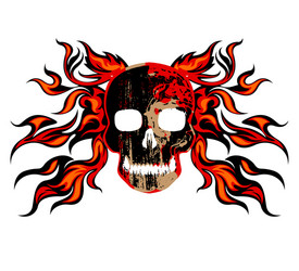 Skull on fire Royalty Free Vector Image - VectorStock