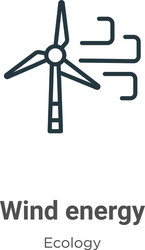 Wind bending tree outline icon thin line black Vector Image