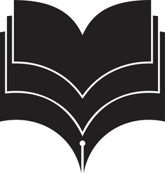 Letter v 3d book geometric education modern logo Vector Image