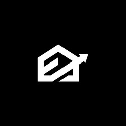 Letter e building square logo design concept Vector Image