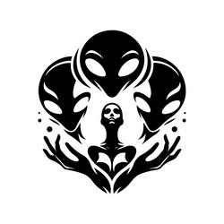 Alien silhouette art for posters t-shirts Vector Image