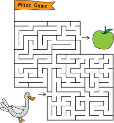 Cartoon duck maze game Royalty Free Vector Image