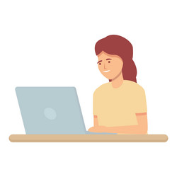 Girl programming icon cartoon school class Vector Image